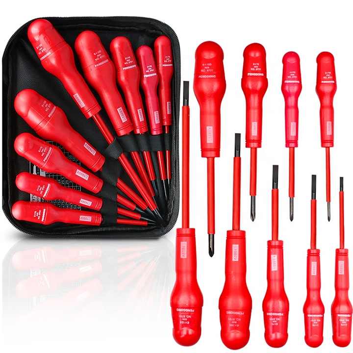 9PCS Kit Electrician High Precision CR-V 1000V Screwdriver Set