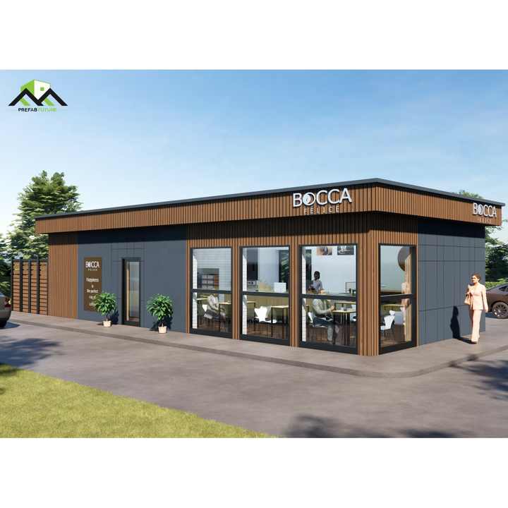 Prefab Modular Container Shop Easy Assembly Steel Structure Commercial ...