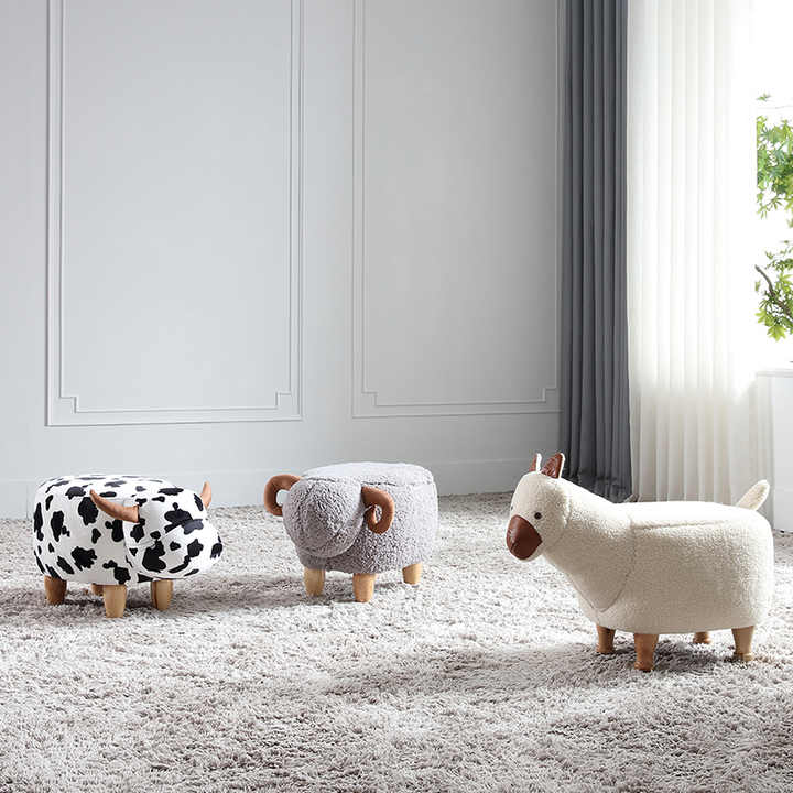Hermanrs Creative Animal Cartoon Shoe Stool Portable Neutral Calf ...
