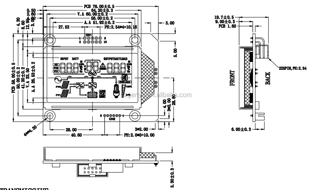 Tn Htn Stn Lcd Ups Power Supply Display Module Cob Lcd Custom 7 Segment Display For Inverter Lcd