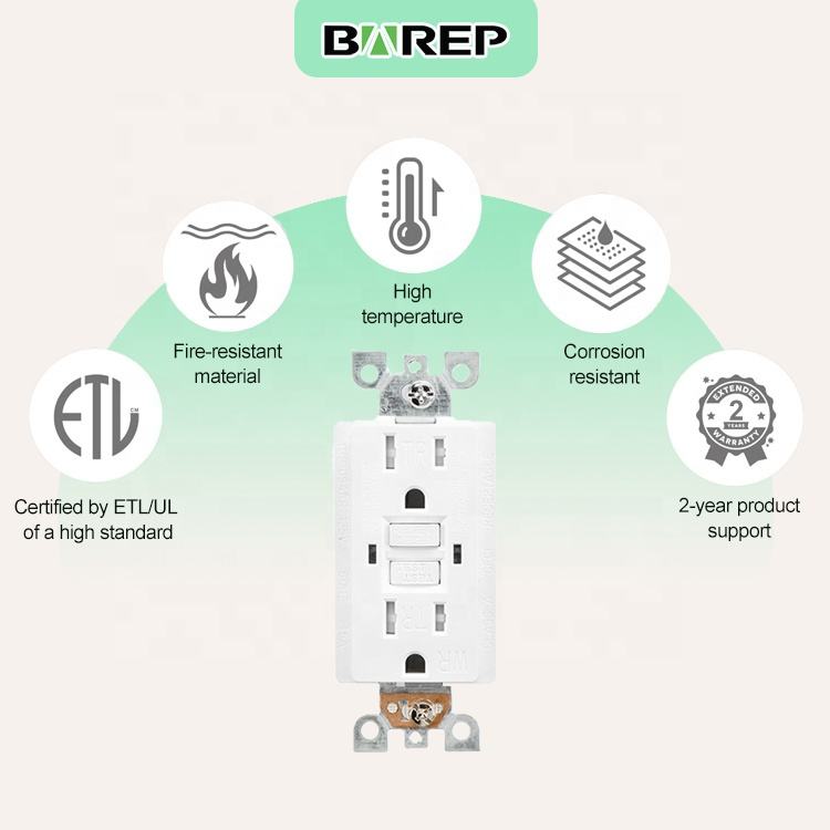 Barep ul Certified Approved American Standard Self Test 15 Amp Gfci Gfi ...