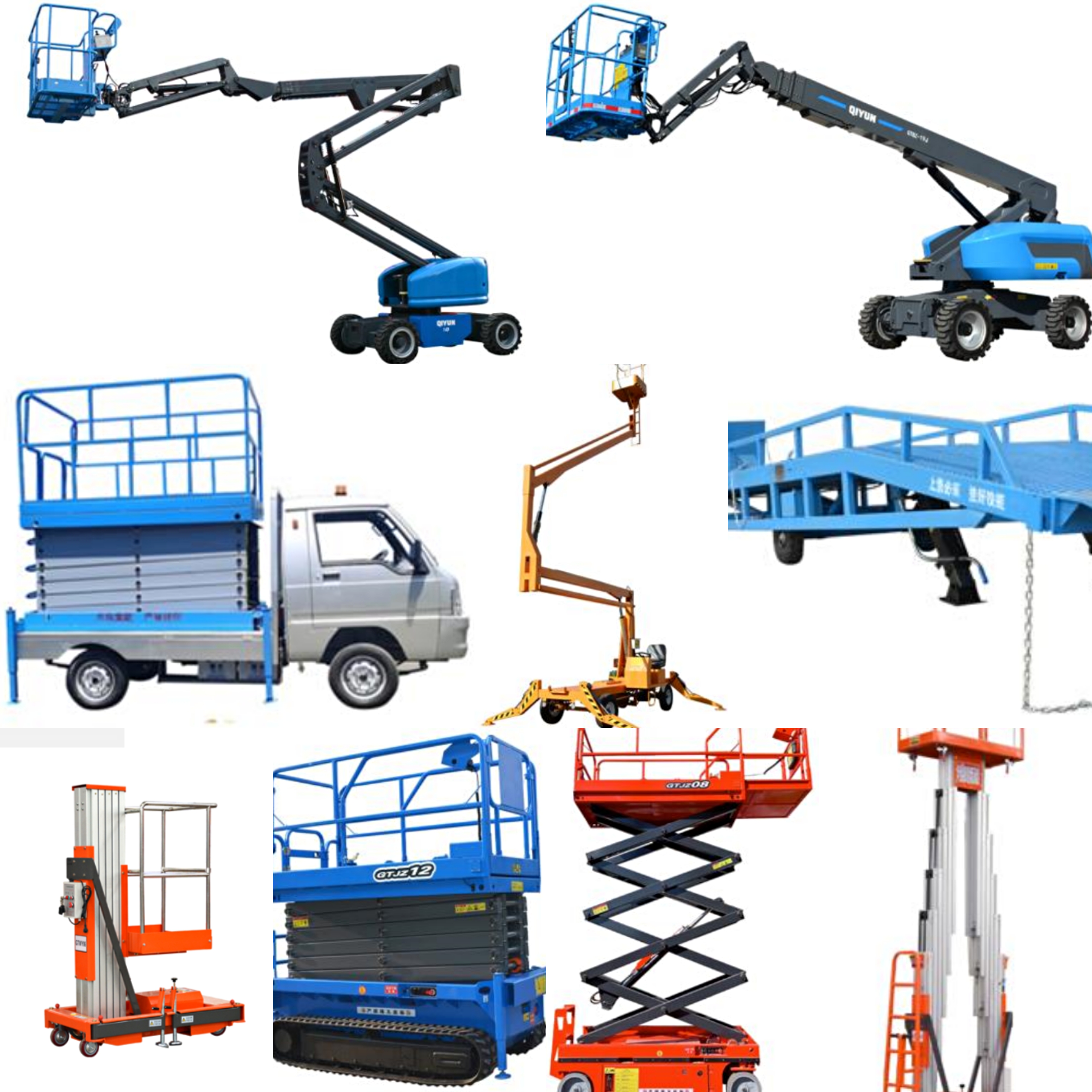 12meters working height self-propelled hydraulic lifting platform with safety and flexibly moving