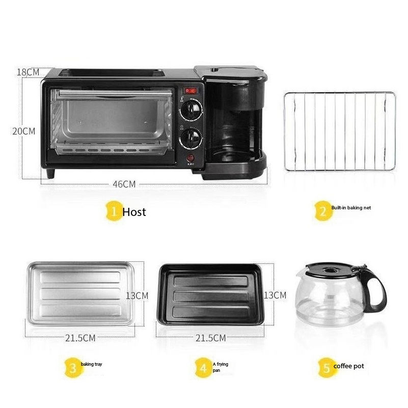 Multifunction Breakfast Machine Timed Waffles Toast Three One Oven ...