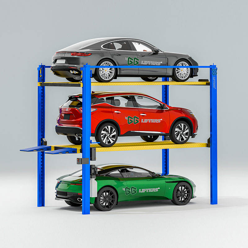Triple Stacker Parking Lift System - Efficient Vertical Storage