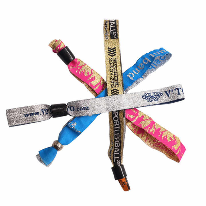 HXY Custom Party Barrel Lock Wristbands Plain Fabric Festival Entrance ...