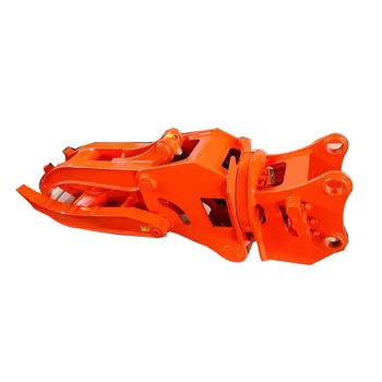 Excavator Hydraulic Rotating Wood Log Timber Steel Rock Stone Grapple ...