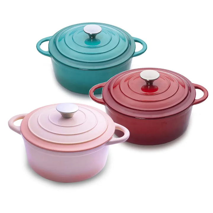 Enamel Cooking Pot Cookware Set 5L Enamel Cast Iron Cookware Set Purple ...