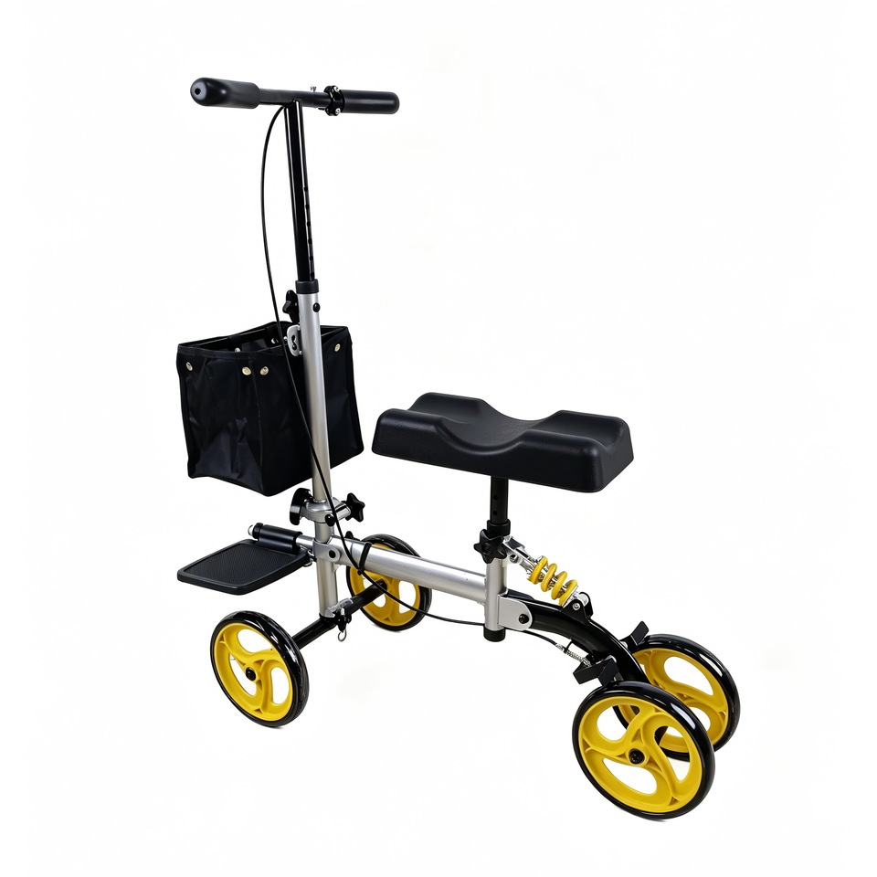 Adjustable Height Knee Walker Scooter with Storage Bag Aluminum ...