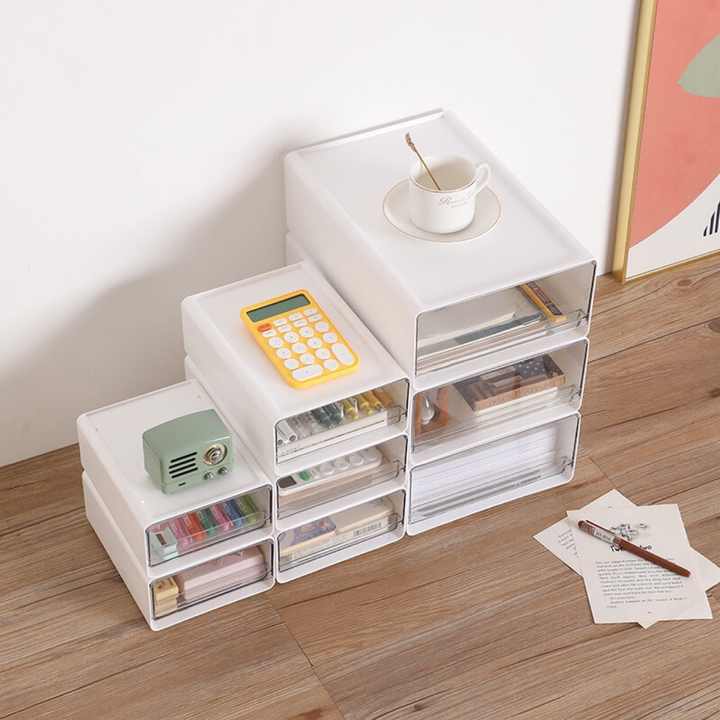Transparent Desktop Storage Box PS Material File Storage Drawer for ...