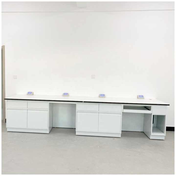 White Chemical Laboratory Furniture with Phenolic Resin Top Mobile Lab ...