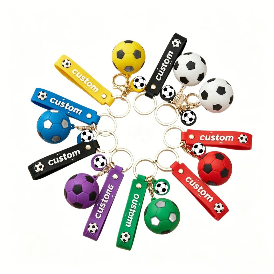 Trendy Eco-Friendly Custom Logo PVC Keychain Customizable Text Patterns ...