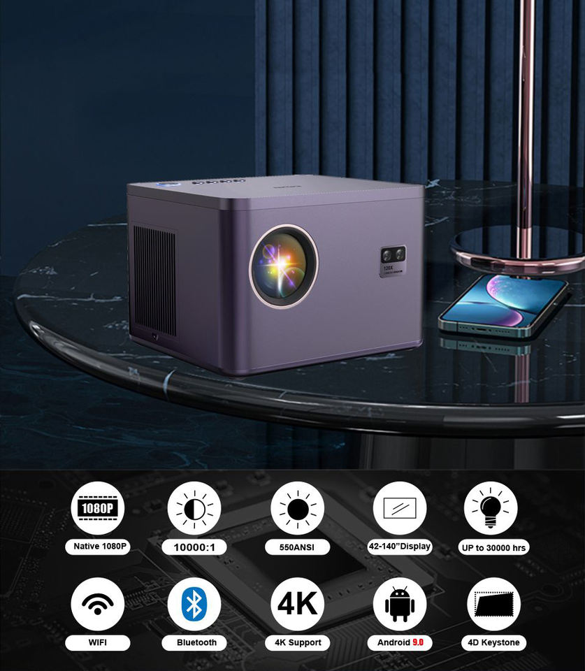 AOKANG LCD 4K LED 1080P Projectors - Portable & Smart