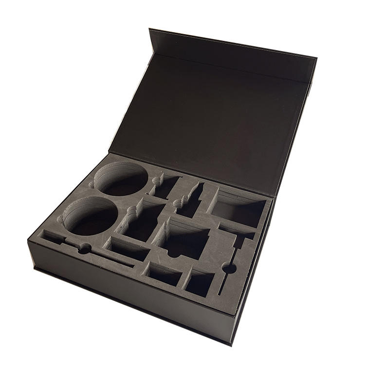 Custom Packaging Box with Foam Insert - Black Paper Magnetic Gift Box