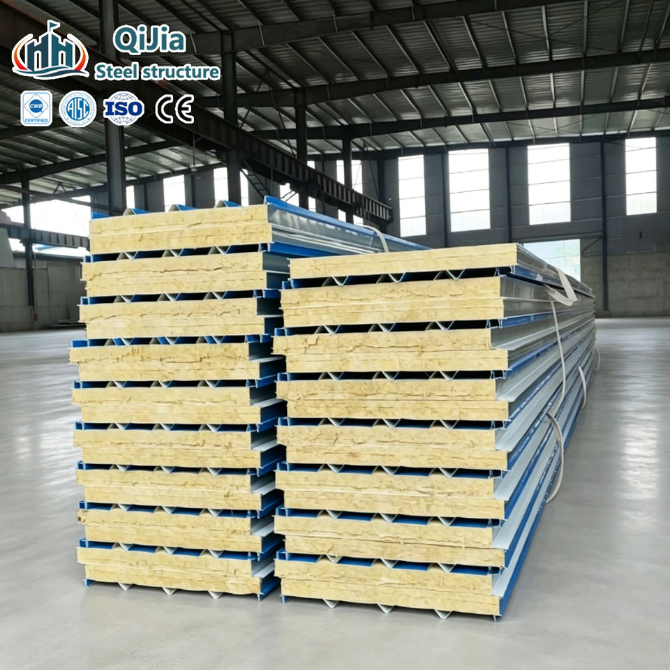 Fireproof Rock Wool Sandwich Panel Thermal Insulation Wall Board for ...