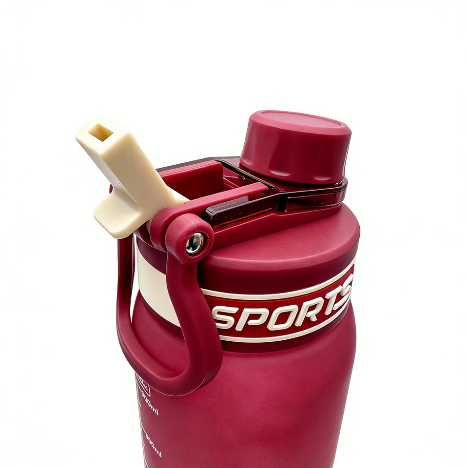 Custom Logo Plastic BPA-Free Time Marker Sports 32oz Plastic Bottle ...