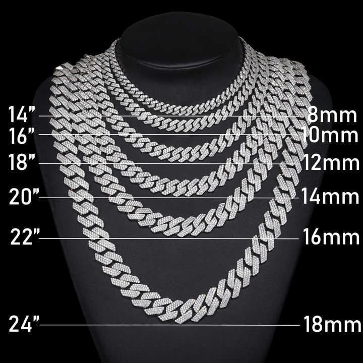 Iced Out Vvs Moissanite 925 Sterling Silver Cuban Link Necklace & Bracelet Set For Men, Oem ...