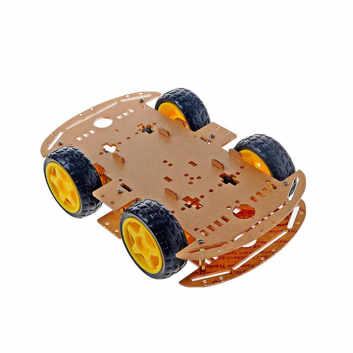 Sasis Mobil Robot Pintar 4WD, Kit Plat Akrilik dengan Encoder Kecepatan ...