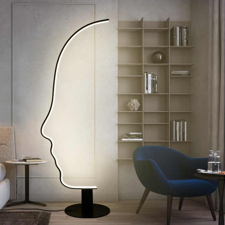 Living Room Human Face Shape Floor Lamp Interior Decoration Warm Light ...