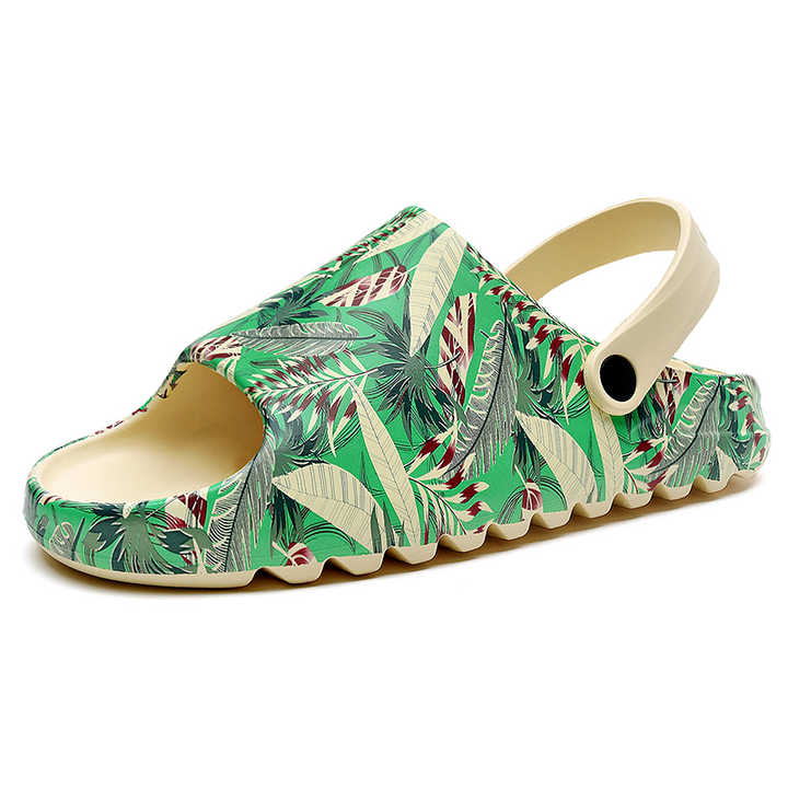 New logo famous styles brand design palm tree leaf printing sandals ...