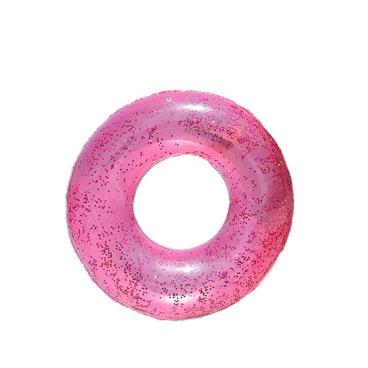 Hot Sale Shiny Transparent Swimming Pool Floats With Gold/Pink Sequins ...