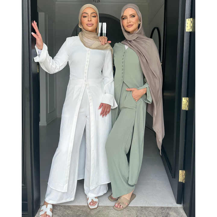 Wholesale Ramadan EID Islamic Clothing Women Abaya Long Sleeve Robe and ...
