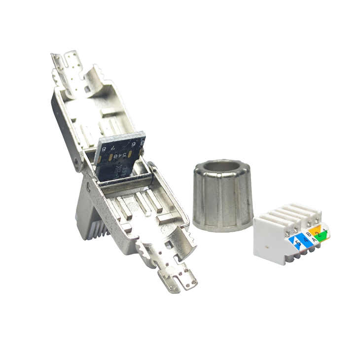 Tool-Free Cat6a Cat7 Rj45 Coupler Connector Shielded FTP/STP Modular Plug with PC Housing ...