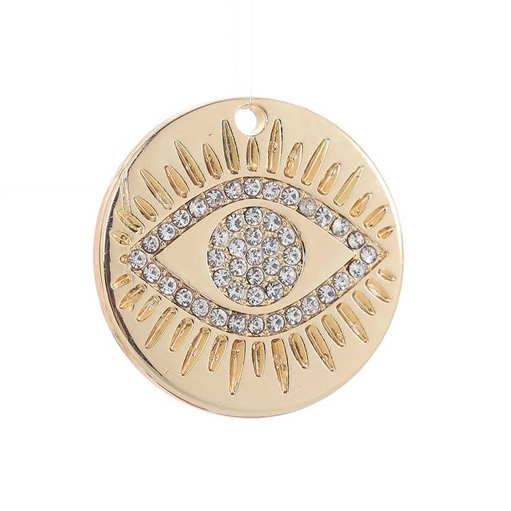 Fashion Gold Plated Evil Eye Charm Zirconia Inlay Eye Charm Pendant for ...