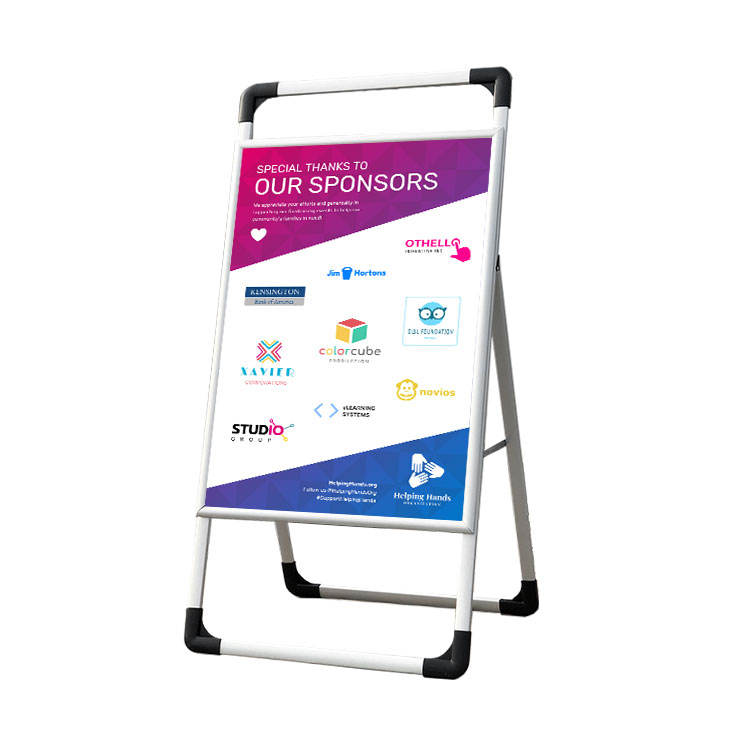 Popular Promotional Reusable a Frame Display Stand Shop Displays Metal ...