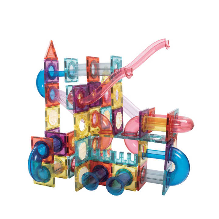 Plastic Maze Game DIY Marble Run Slide Track Magnetic Tiles Kit Kids ...