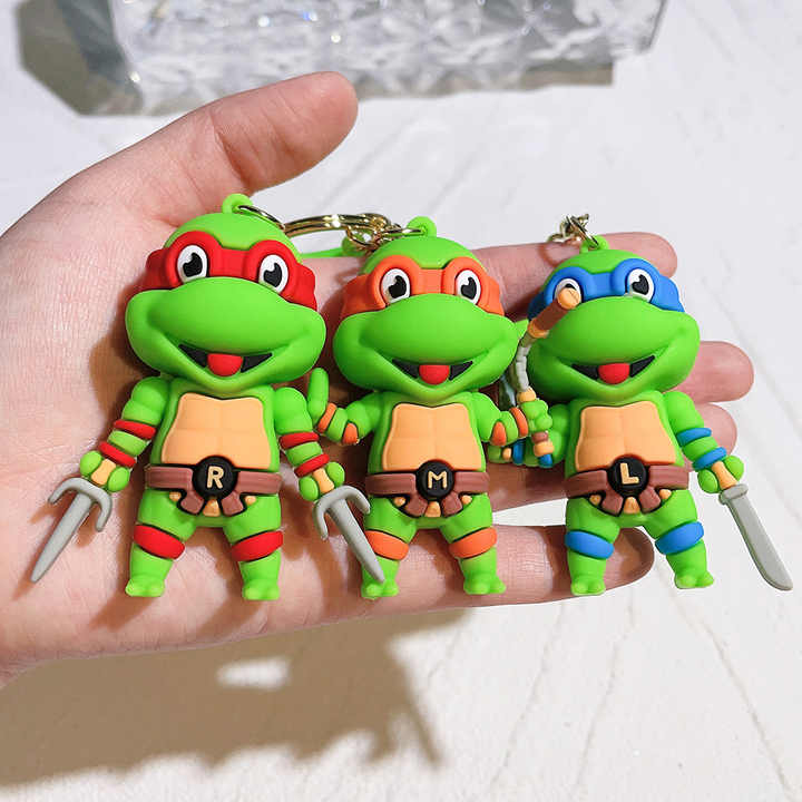 Wholesale Cute and Creative Cartoon Ninja Turtle Silicone Keychains