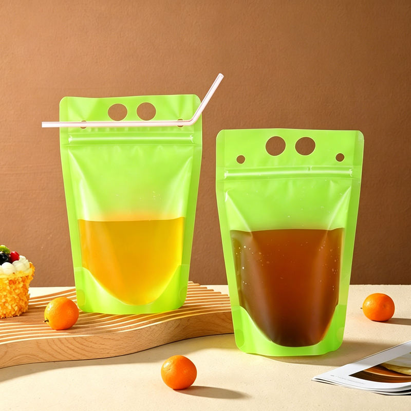 Disposable Plastic Drink Bags Clear Stand Up Juice Pouch for Coffee ...
