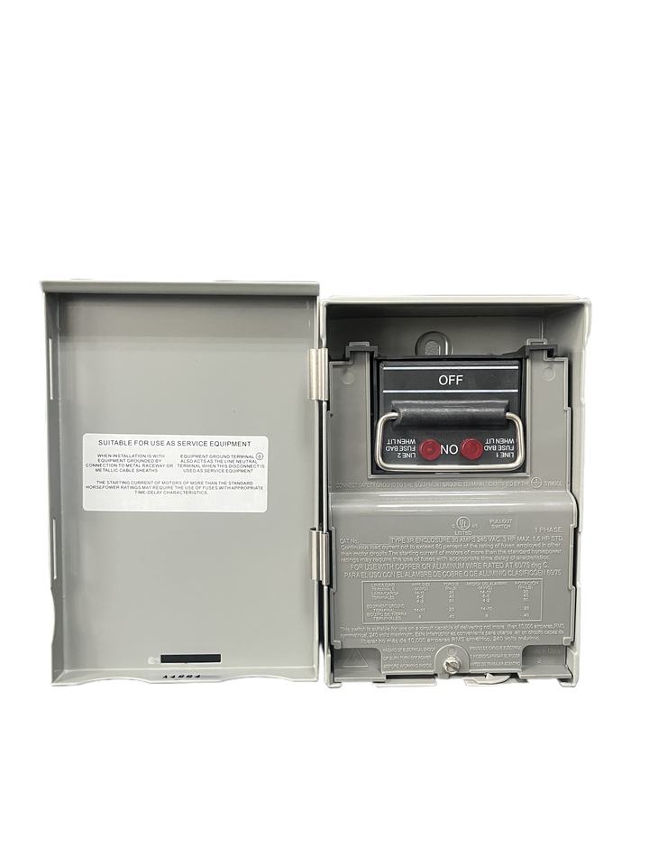SIDE OPEN AC Disconnect Box with Indicator Light for Blown Fuse 60A NON ...