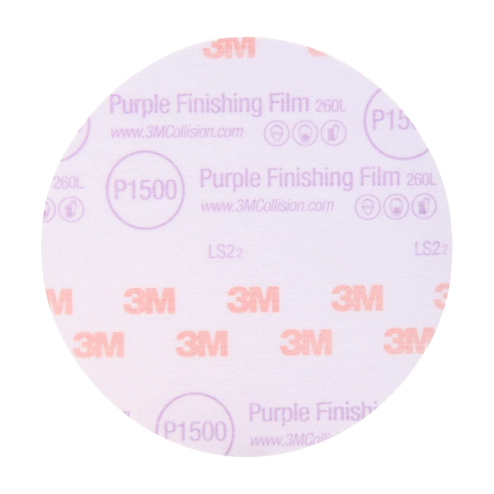 3M 30667 Hookit Purple 6 in 1500+ Grade 50 Pack Clear Coat Sanding ...