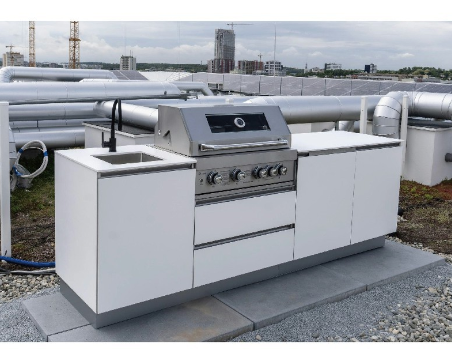 Luxury Outdoor Kitchen Cabinets, Stone Countertops, and Stainless Steel ...