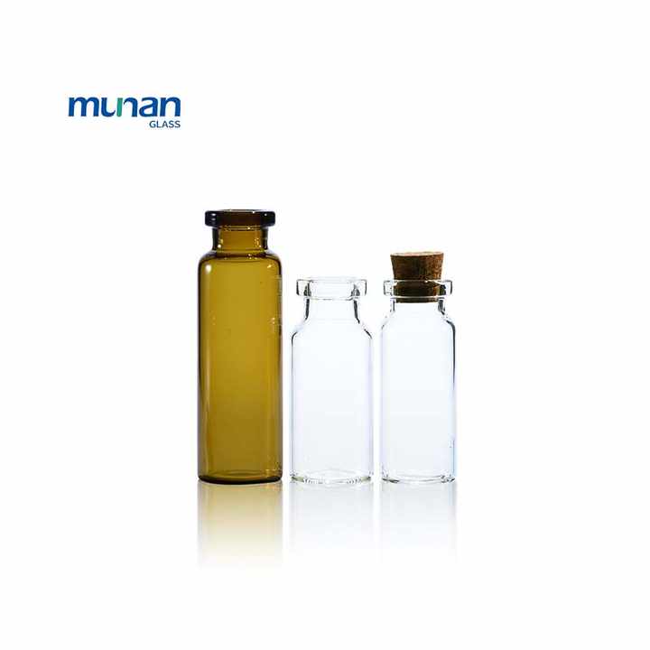 Pharmaceutical Tubular Injection Glass Vials with Rubber Stoppers