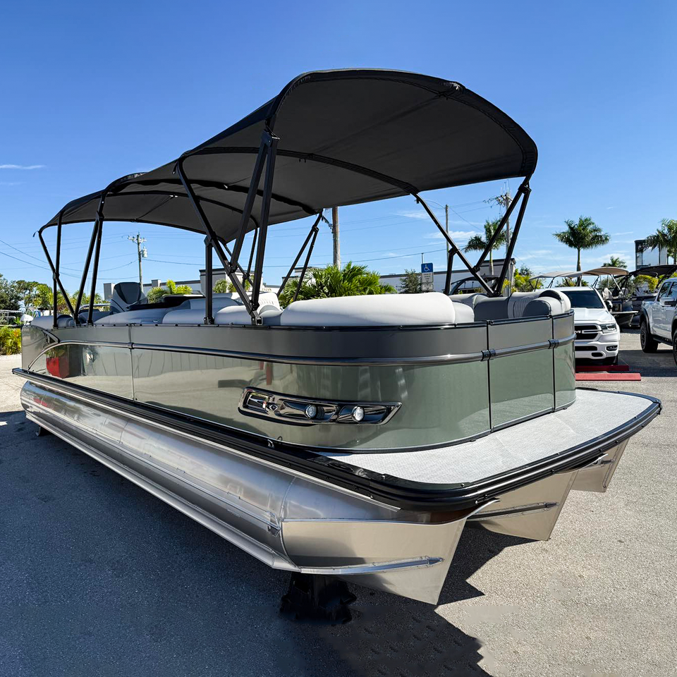 Kinlife 2026 New 25ft Aluminum Leisure Pontoon Boat with Double Bimini ...