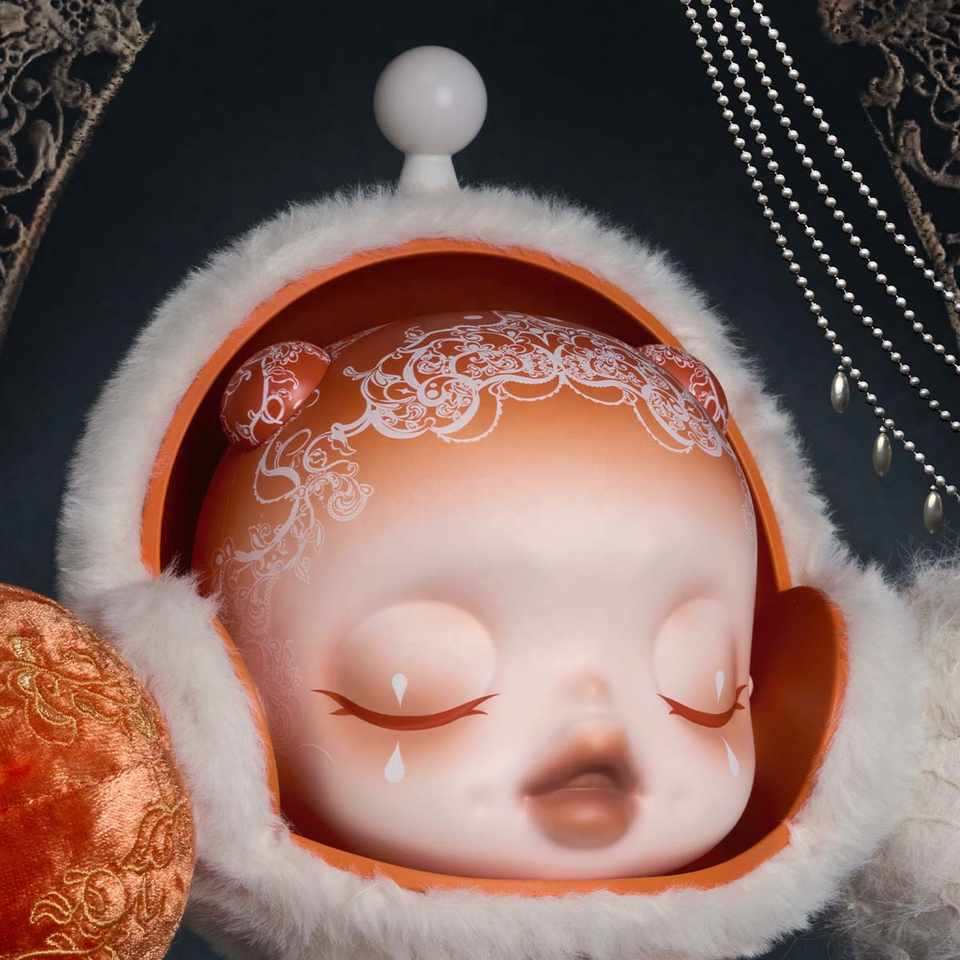 100% Original POP MART Skullpanda Mega a 400% White Moon Figures Mystery Box Blind Toys Unisex ...