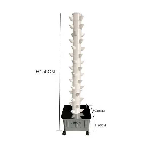 Small Agricultural Hydroponic Garden Towers PVC Vertical Outdoor ...