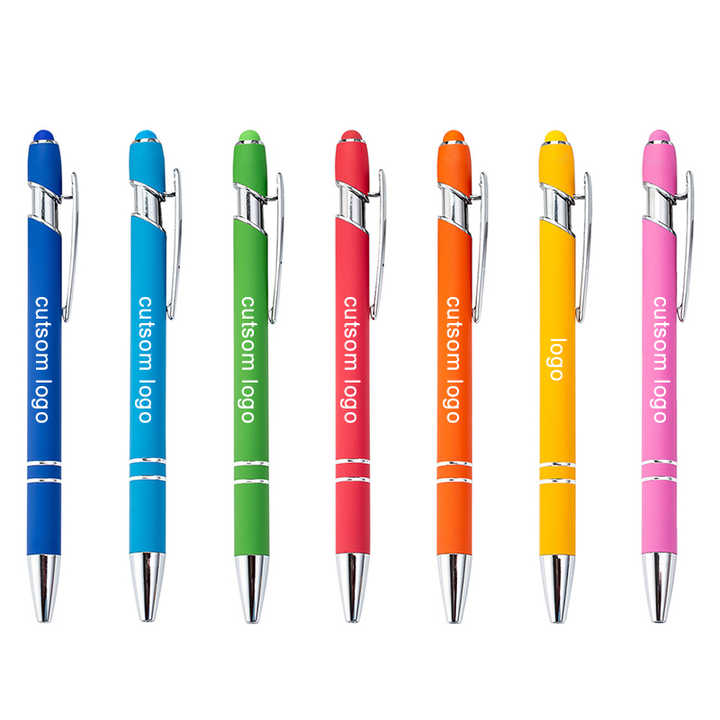 Custom Soft Cover Promotional Metal Rubberized Ballpoint Pen Aluminum ...