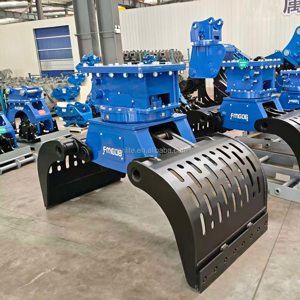 Hydraulic Excavator Demolition Grapple 360 Rotary Attachment with Motor ...