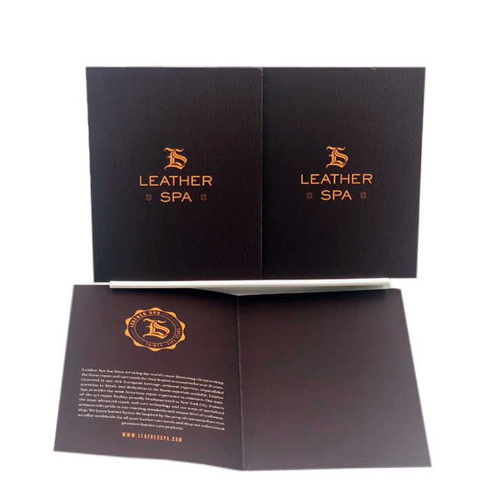 Custom A3 A4 A5 Size Linen Paper Folder with Business Card Slit