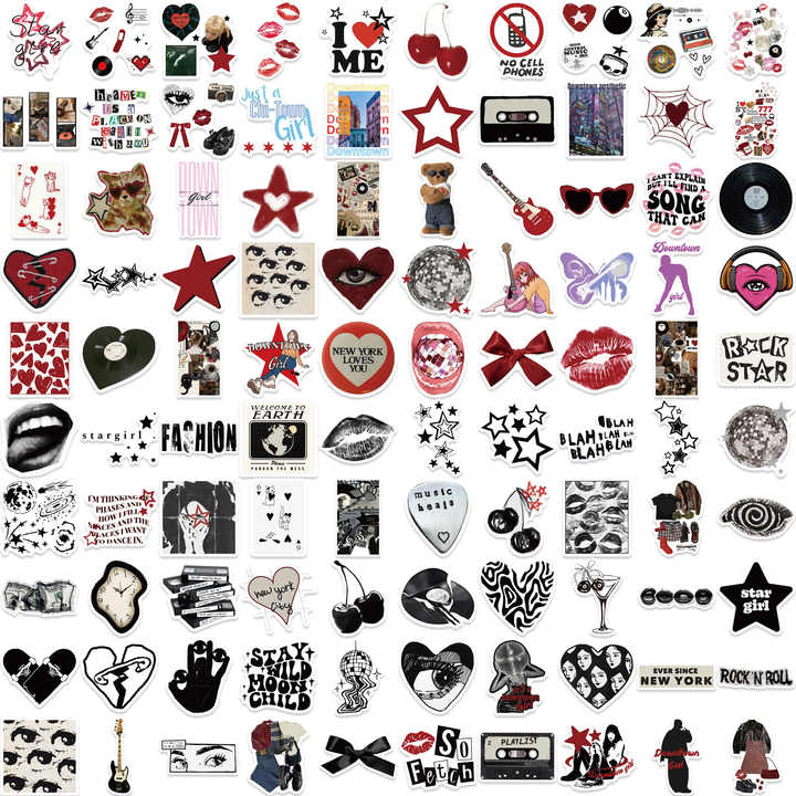 100PCS Fashion Rock and Roll Music Y2K Downtown Girls Sticker| Alibaba.com