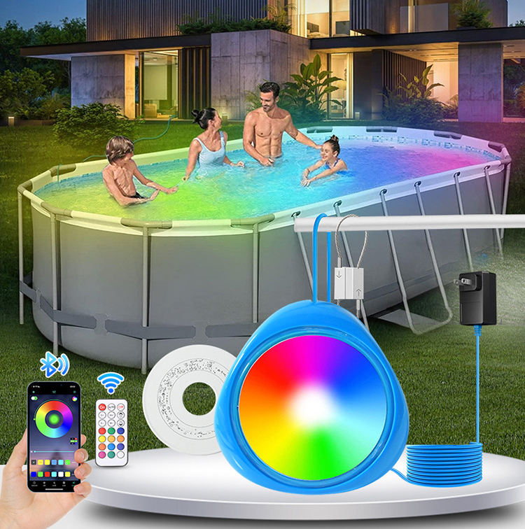 Remote Control 6500K Swimming Pool Light Nicheless LED Solar Powered ...