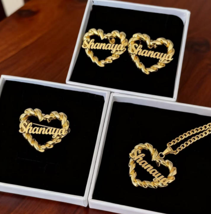 Custom Stainless Name Pendant Steel Gold Plated Cartoon Classic Design ...