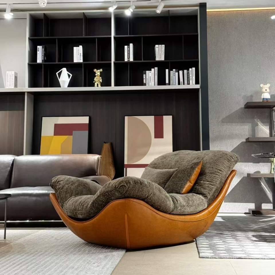 Modern Minimalist Living Room Single Sofa Bed Solid Wood Structure ...