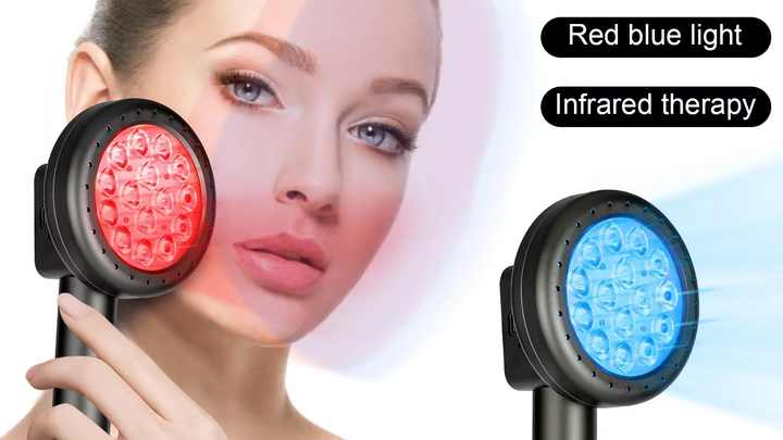 15W Handheld LED Facial Light Therapy, Professional Skin Care, Red and ...