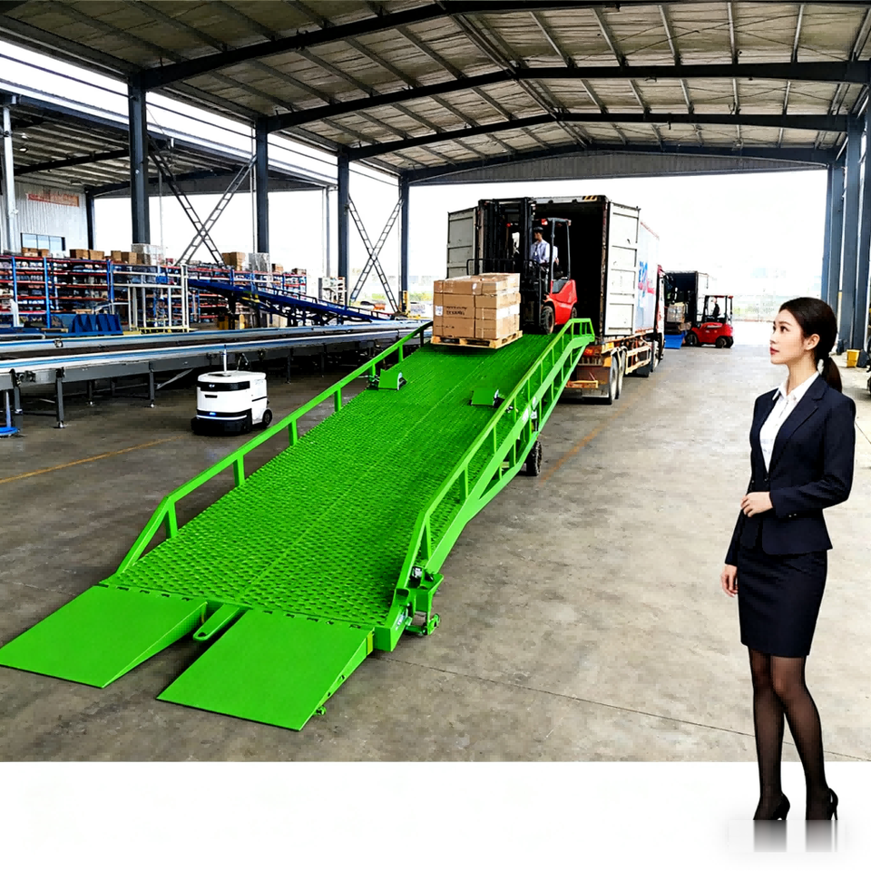 New 8 10 Ton Mobile Dock Forklift Ramp Van Loading Ramp Power Dock ...