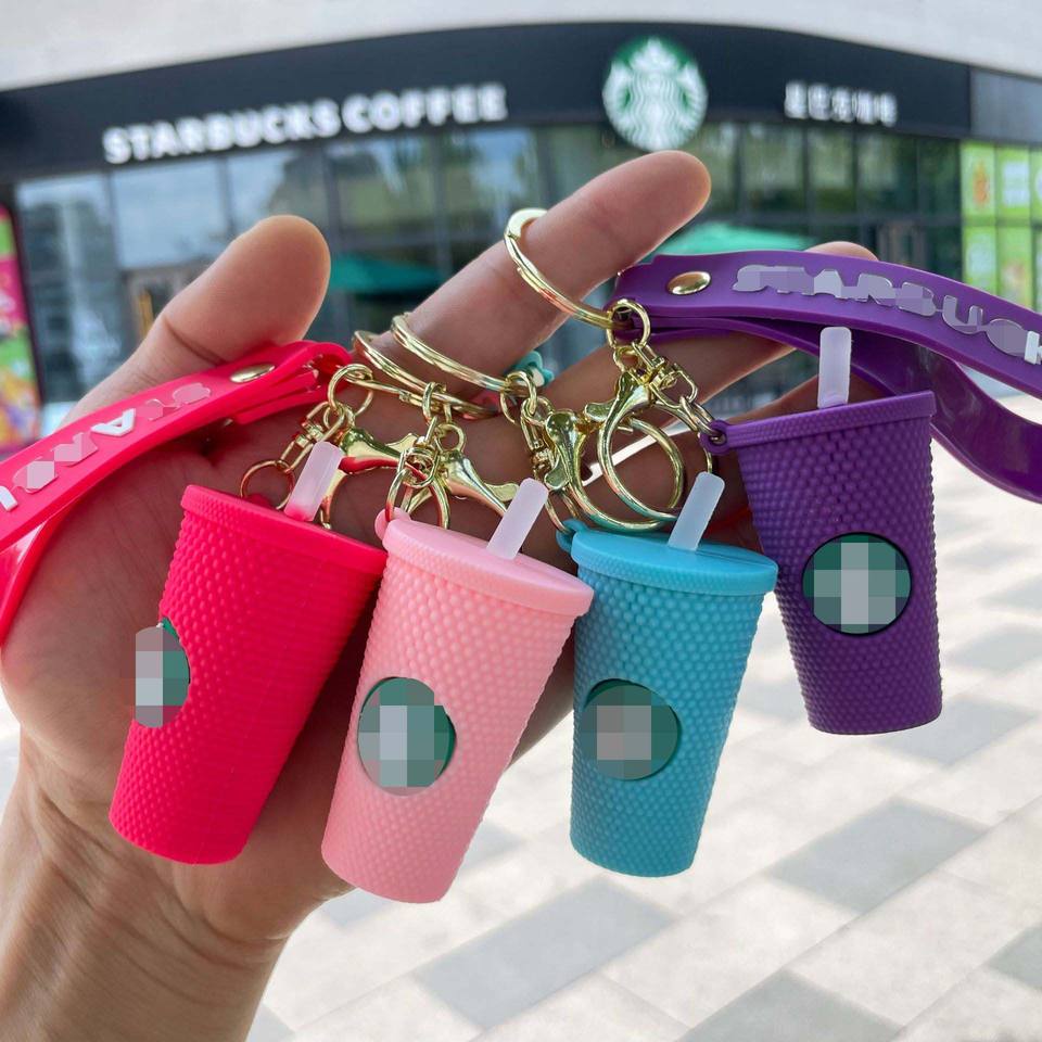 Cute 3D Coffee Cup Bear PVC Keychains Rubber Keychain Bag Pendant Toy ...
