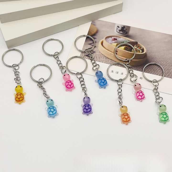 Luminous Turtle Keychain Mini 3d Pvc Ocean Organism Resin Key Chains ...