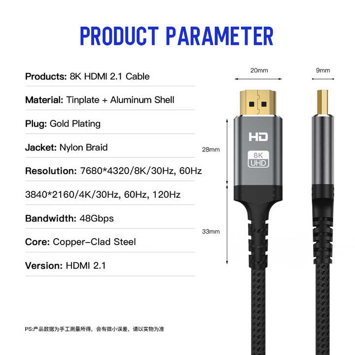 UNIEAN Wholesale 3M 10M HD 2.1 HDMI 8K Cable 48Gbps 60Hz HDMI to Display Port 4K Cable Video ...